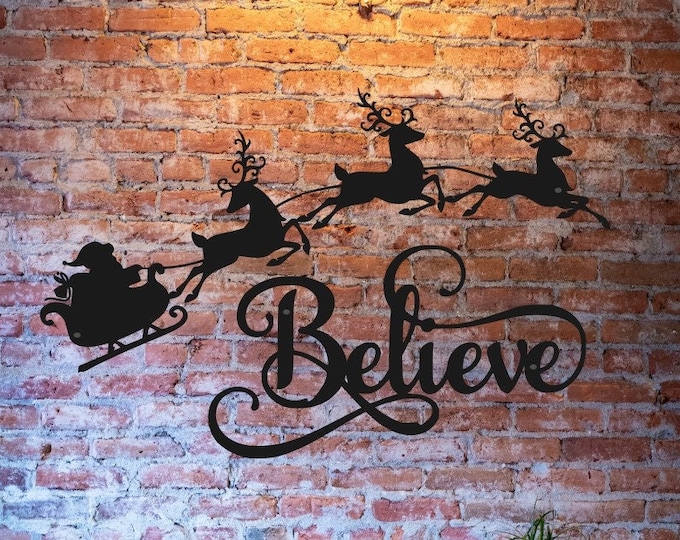 Santa's Sleigh Metal Wall Art | Christmas Decor | Home Decor ...