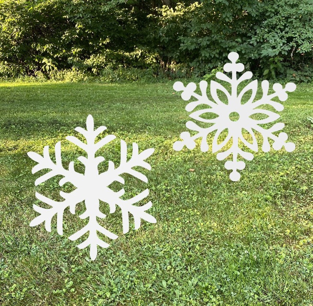 Metal Snowflake Yard Stake | Winter Decor | Garden Art | Yard Art ...