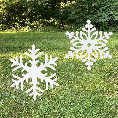 Metal Snowflake Yard Stake Winter Decor Garden Art Yard - Etsy