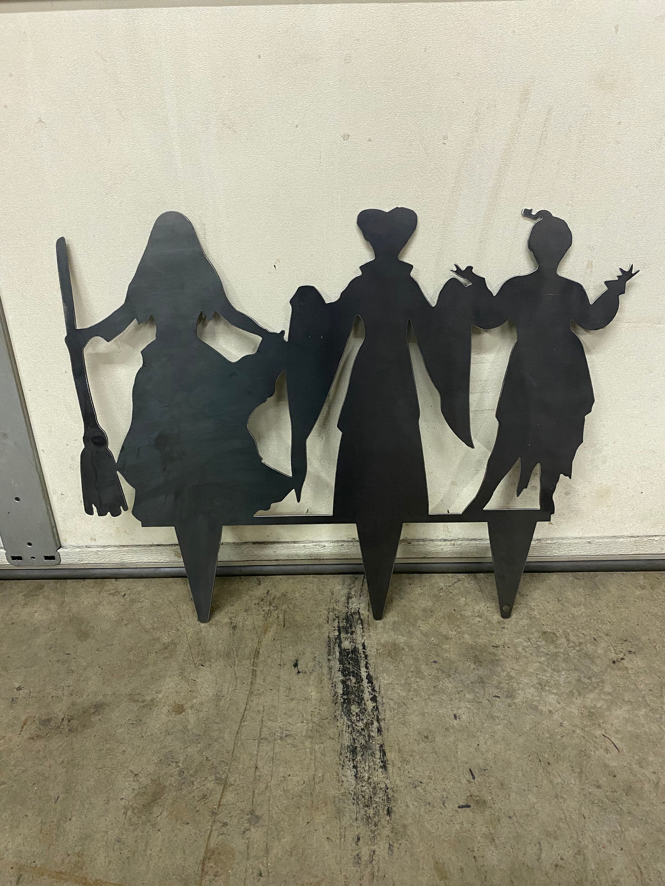 Halloween Witch Metal Yard Stake Shadow Casters | Witch Metal Art ...