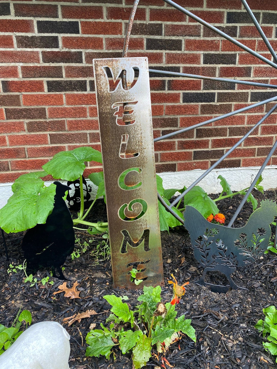 Metal Welcome Sign | Garden Welcome Sign | Indoor Outdoor | Rustic ...
