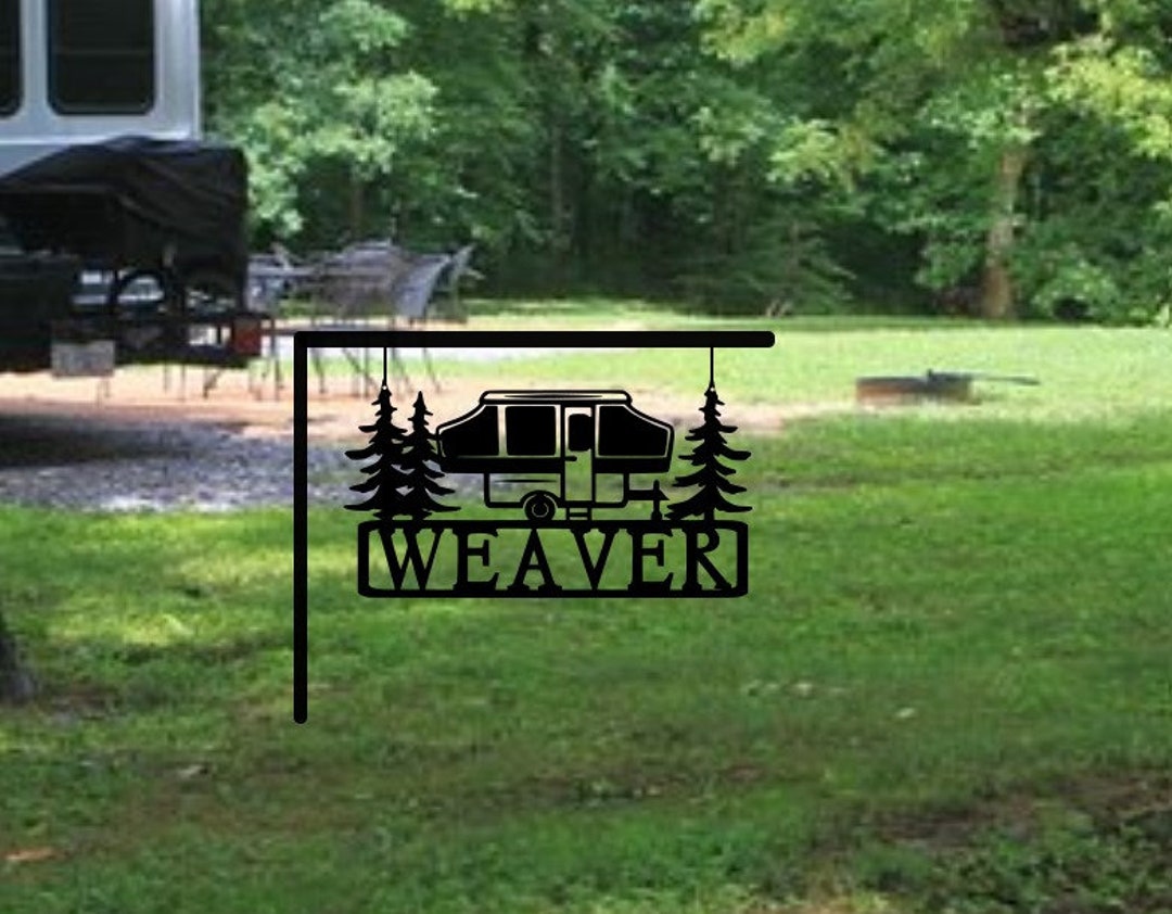 Family Camp Sign | Camper Sign | Metal RV Sign | Hanging Sign | Ground ...