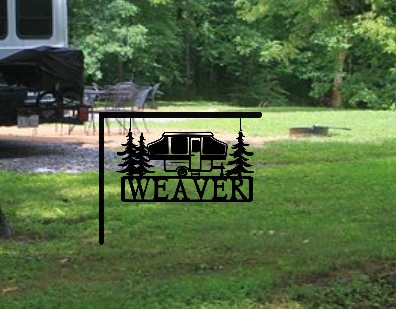 Family Camp Sign | Camper Sign | Metal RV Sign | Hanging Sign | Ground ...