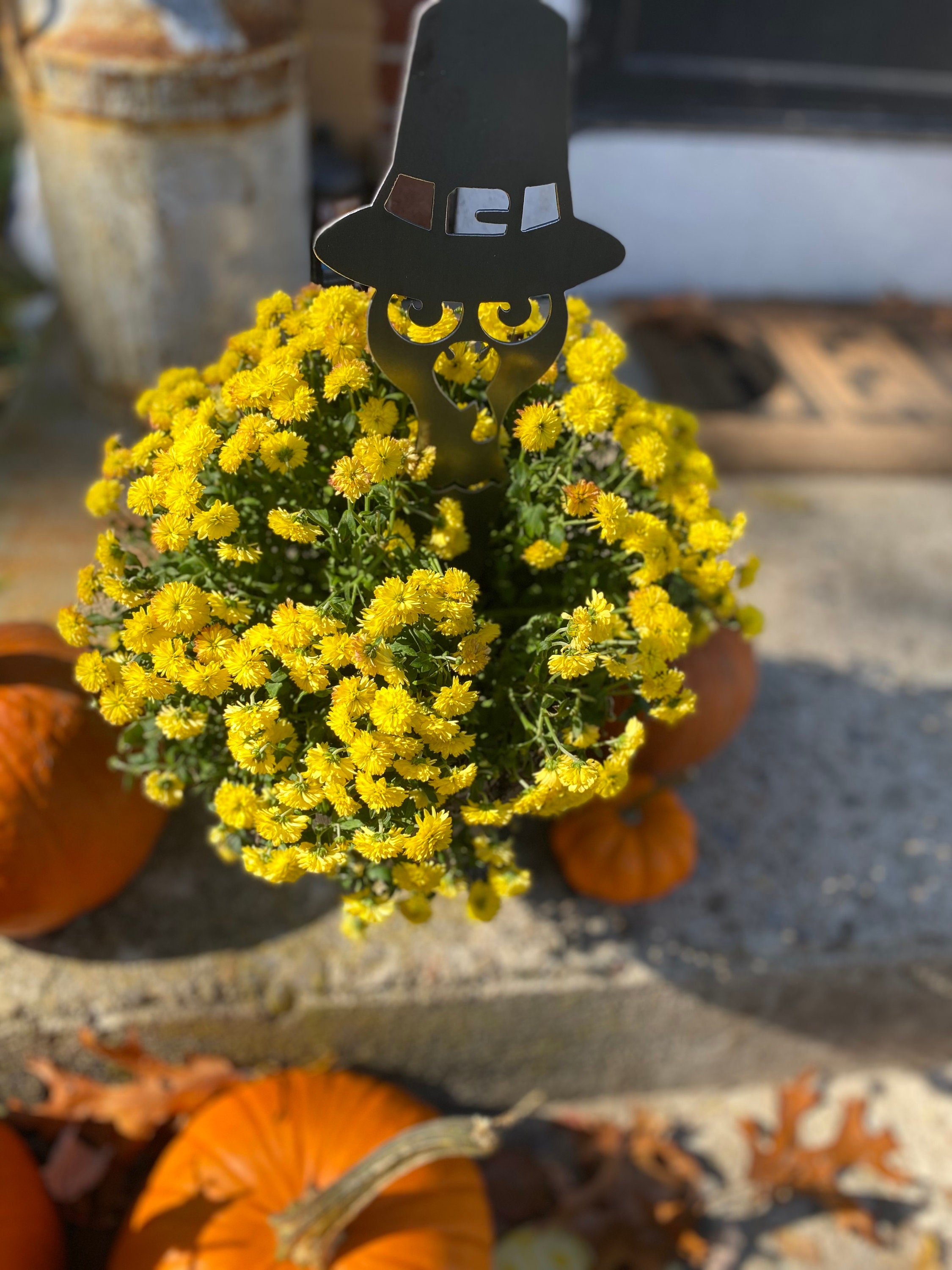 Peeping Turkey Plant Stake, Metal Yard Stake, Thanksgiving Decor ...