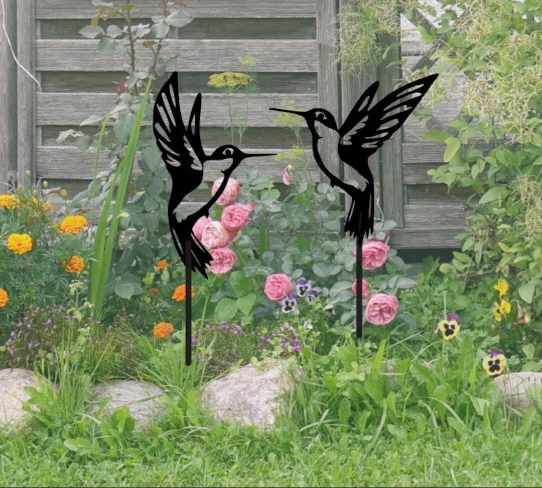 Hummingbird Garden Stakes, Metal Hummingbird Yard Stakes, Garden Decor ...