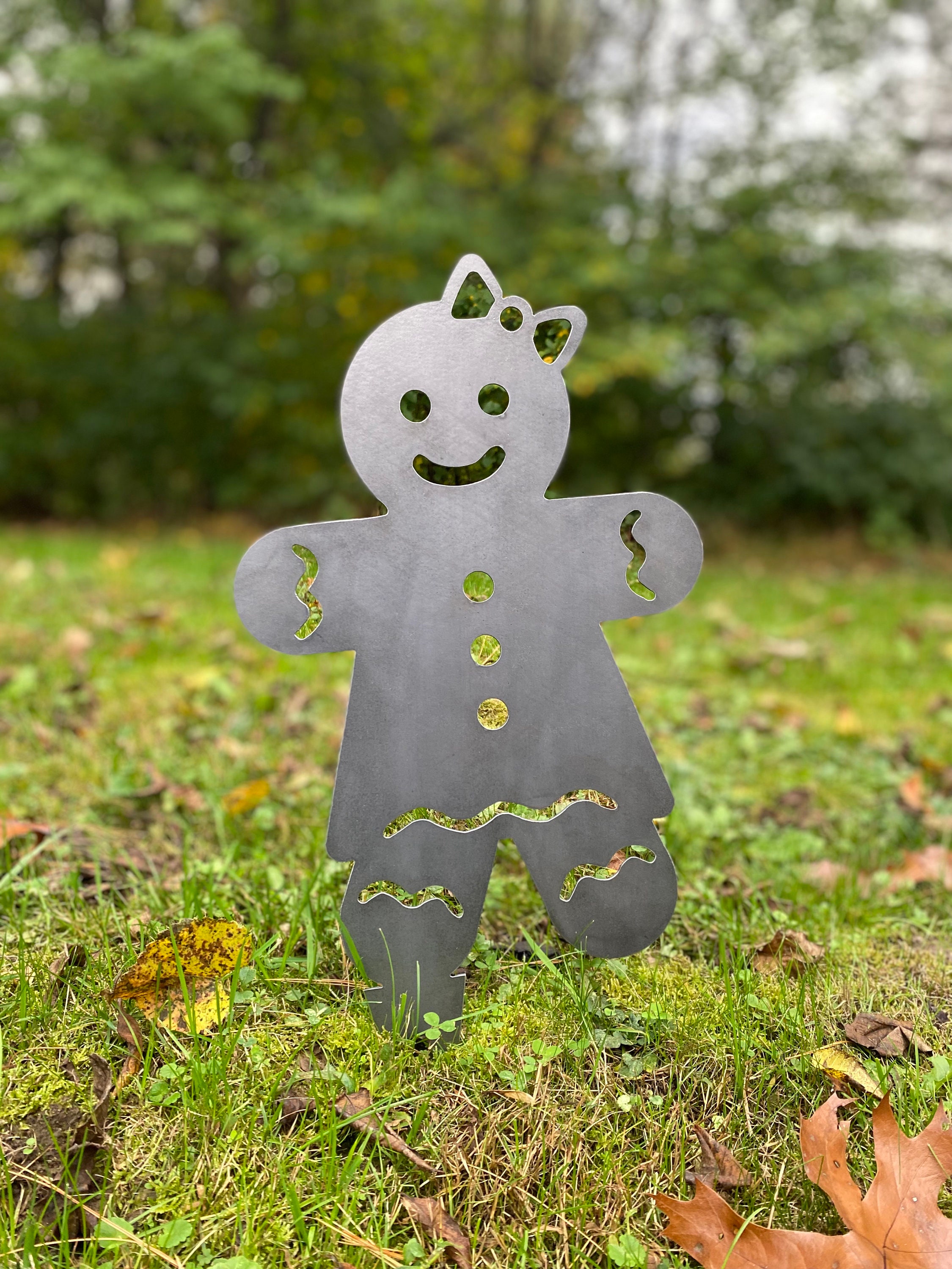 Gingerbread People Metal Yard Stakes Gingerbread - Etsy