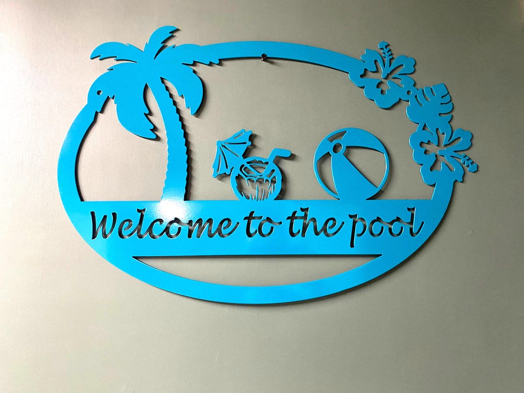 Custom Metal Pool Sign, Indoor Outdoor, Backyard, Bar and Grill ...