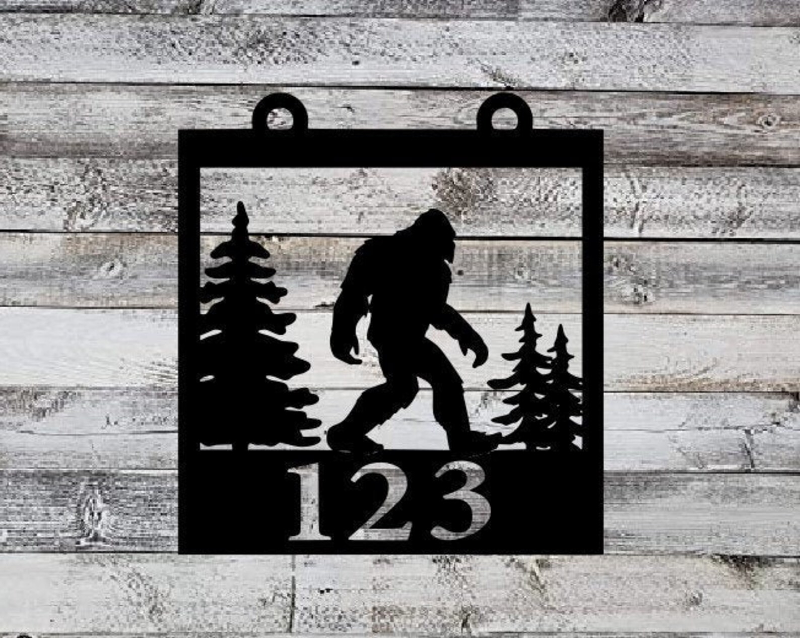 Big Foot House Number Sign | Metal House Number Sign | Bigfoot ...