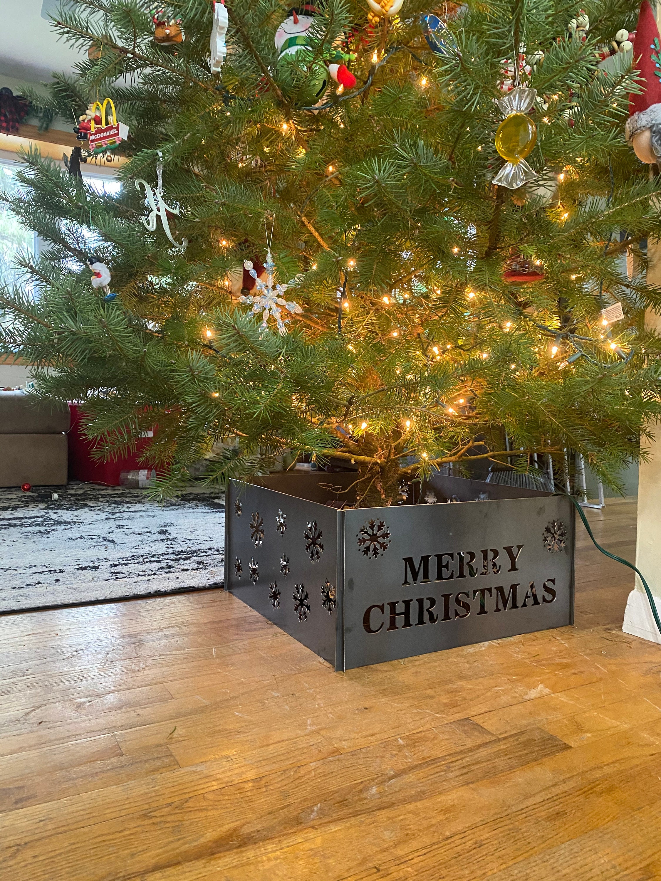 Christmas Tree Box Metal Box Tree Skirt Metal Tree Box - Etsy