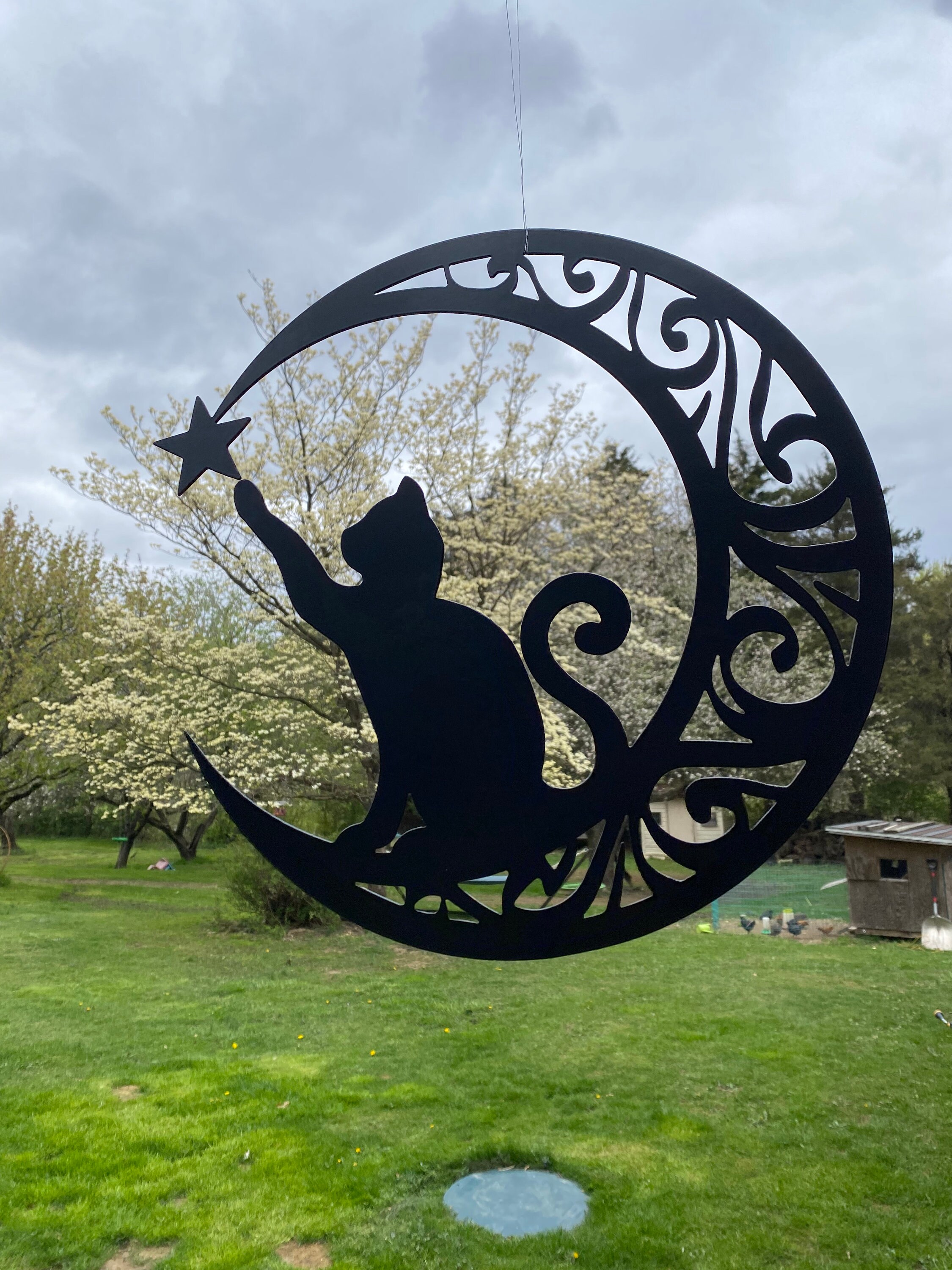 Moon & Star Cat, Metal Sign, Moon Art, Cat Wall Art, Metal Art, Sun ...