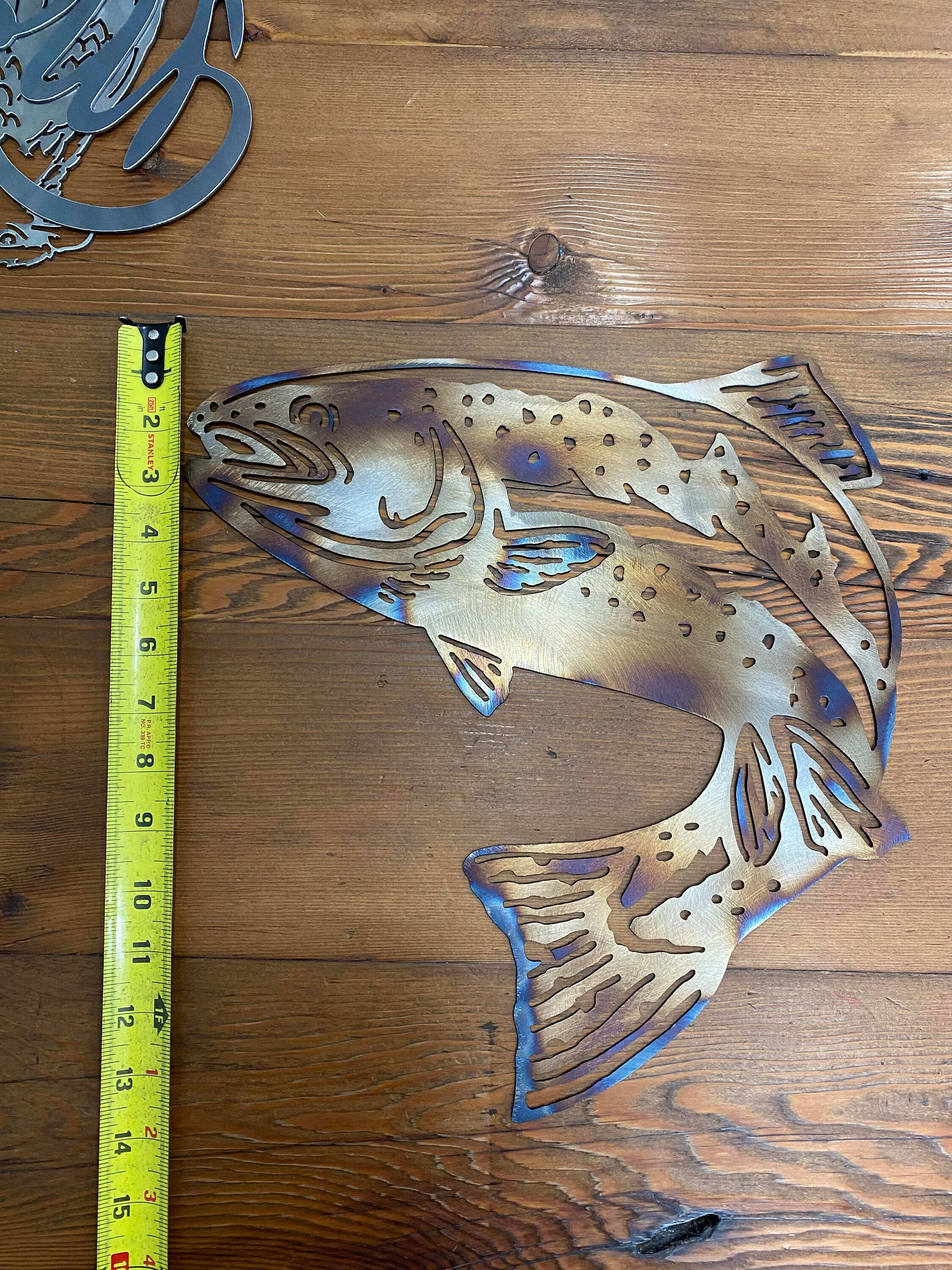 Metal Trout Wall Art | Cabin Decor | Rustic | Industrial | Country ...