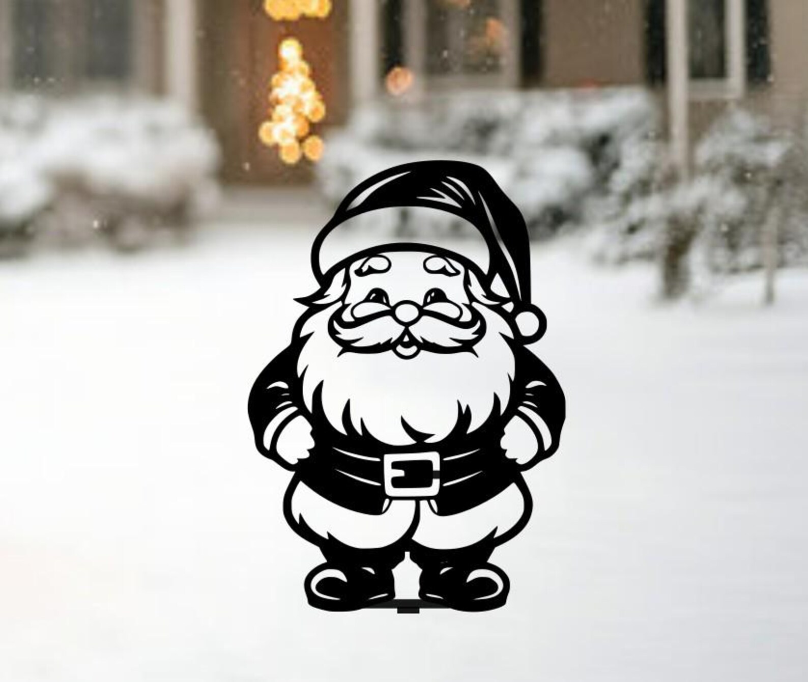 Metal Santa Decoration / Yard Stake or Stand-up Santa / Christmas ...