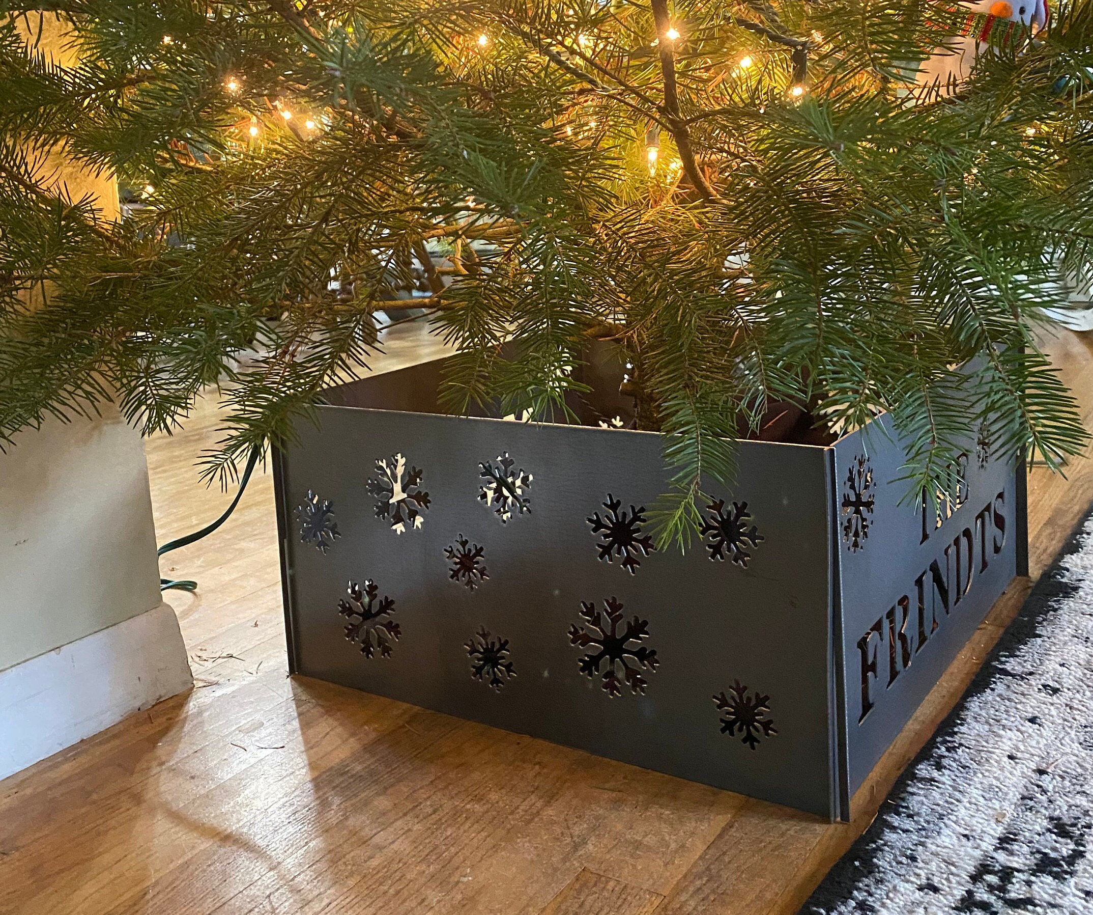 Christmas Tree Box Metal Box Tree Skirt Metal Tree Box - Etsy