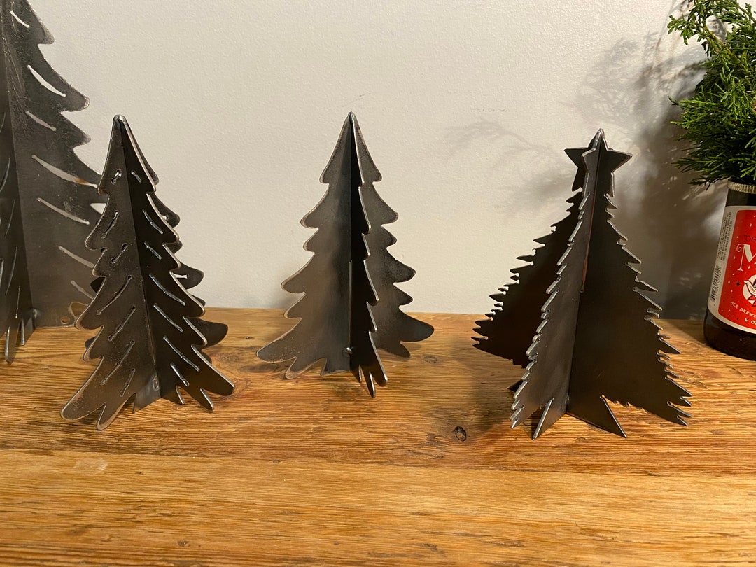Mini Metal Trees, Christmas Tree, Holiday Decor, Metal Art, Winter ...