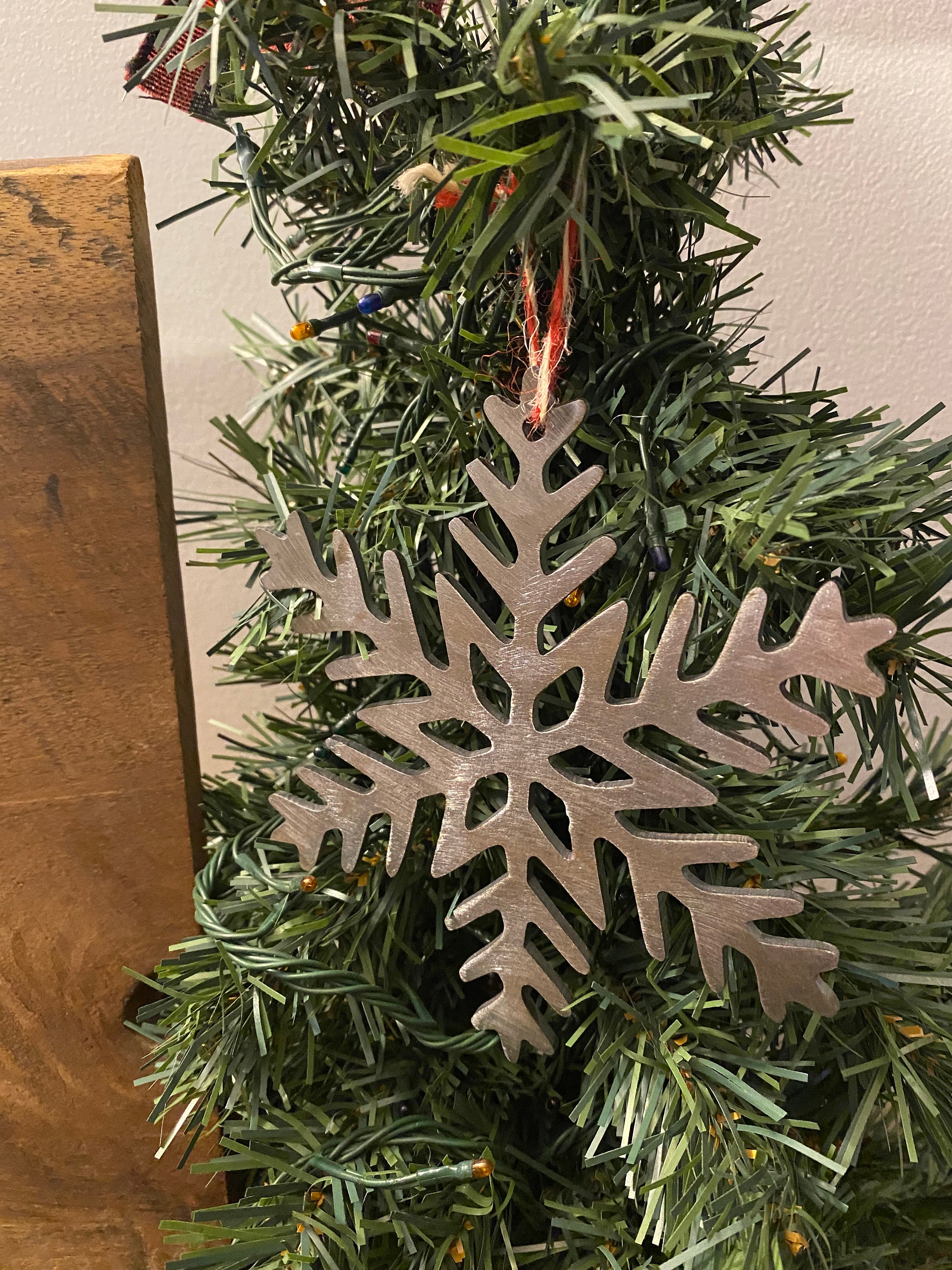 Metal Snowflakes, Set of 2, Snowflake Ornaments, Porch Decor, Large ...