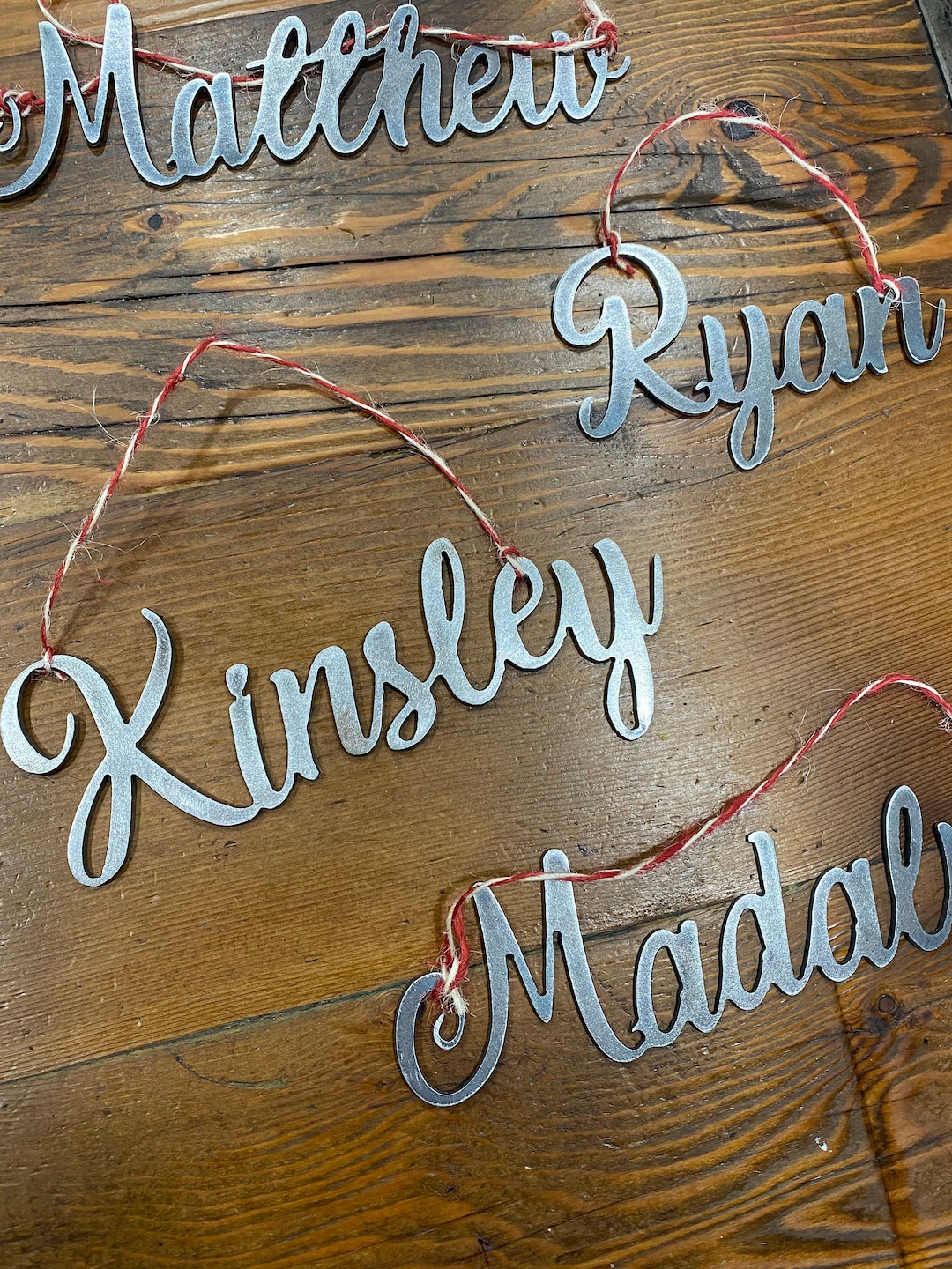 Custom Name Ornaments, Metal Stocking Tags, Personalized Ornament ...