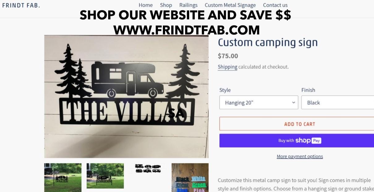 Family Camp Sign | Camper Sign | Metal RV Sign | Hanging Sign | Ground ...
