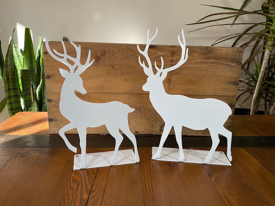 Metal Reindeer Decor, Standing Reindeer, Deer, Metal Art, Winter and ...
