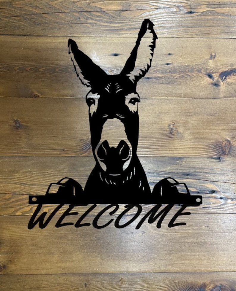 Donkey Wall Art Metal Sign Custom Donkey Farm Sign Name - Etsy