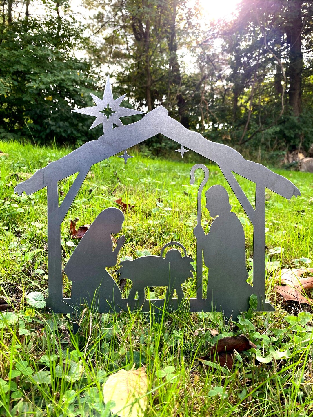 Nativity Scene Metal Yard Stake, Christmas Decor, Holiday, Gift Idea ...