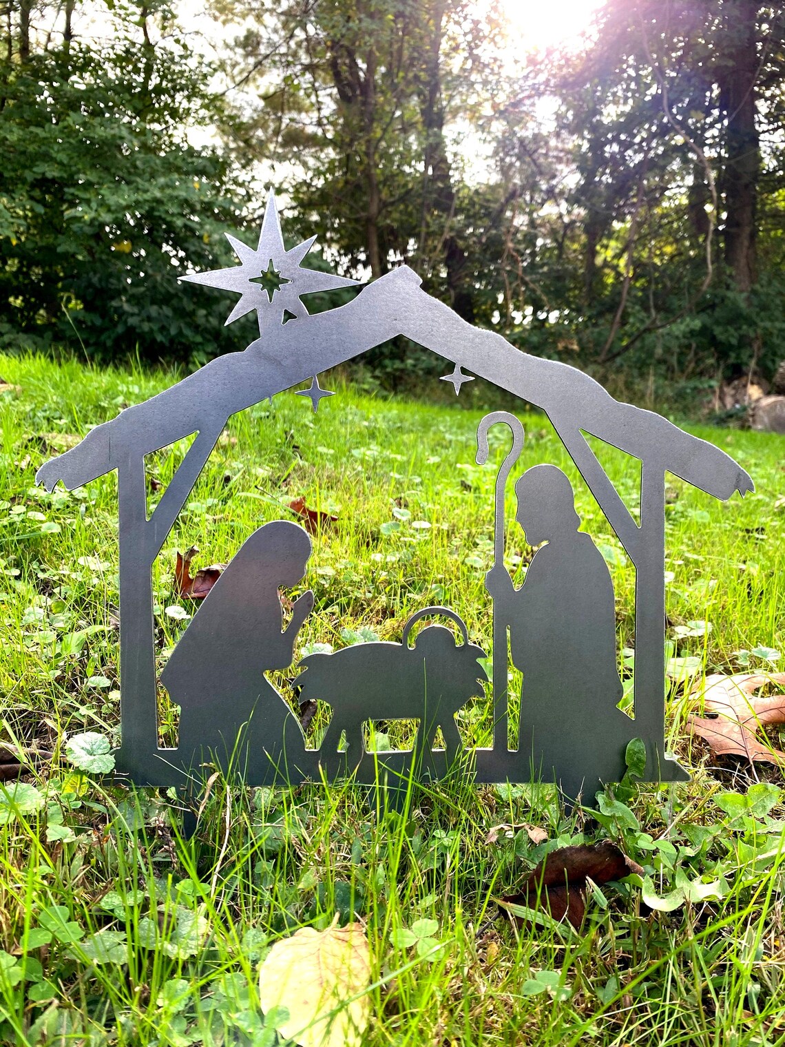 Nativity Scene Metal Yard Stake, Christmas Decor, Holiday, Gift Idea ...
