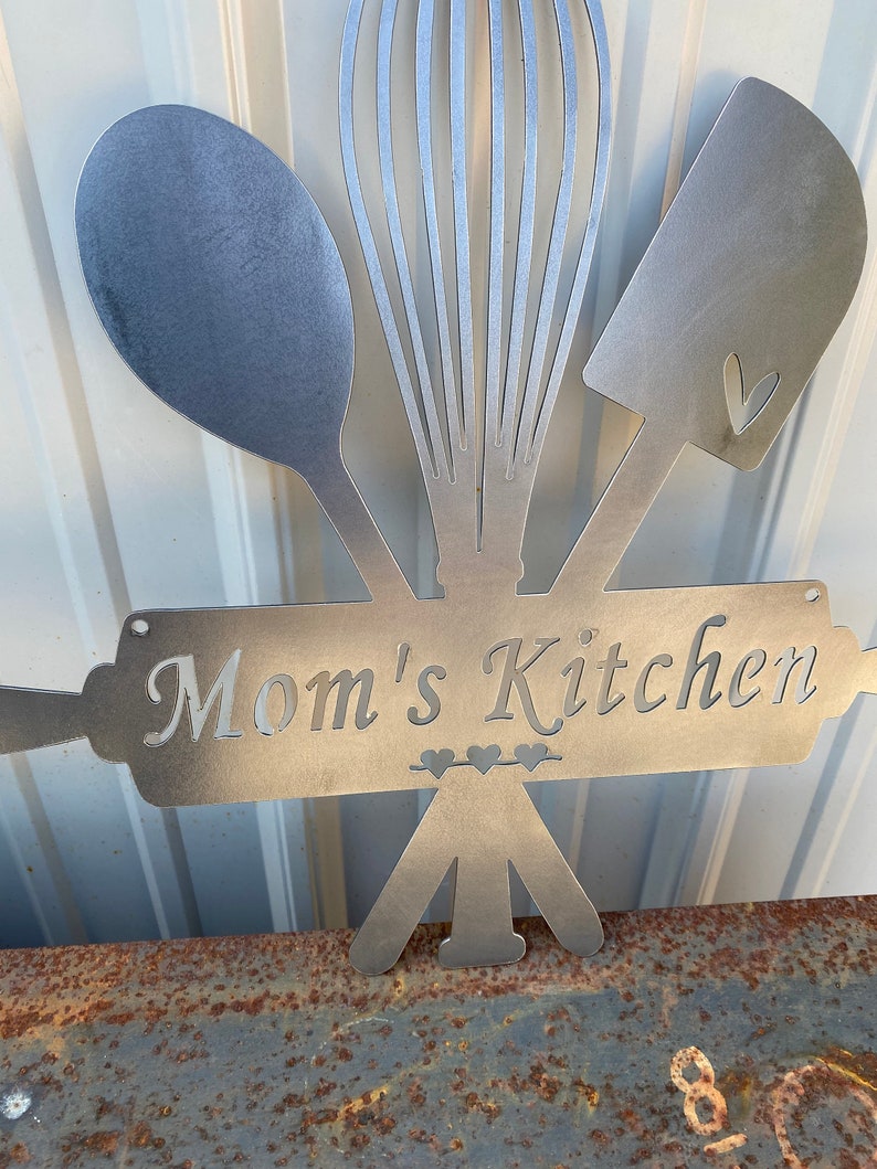 Kitchen Sign, Metal Wall Art, Moms Kitchen. Customizable, Baking Sign ...