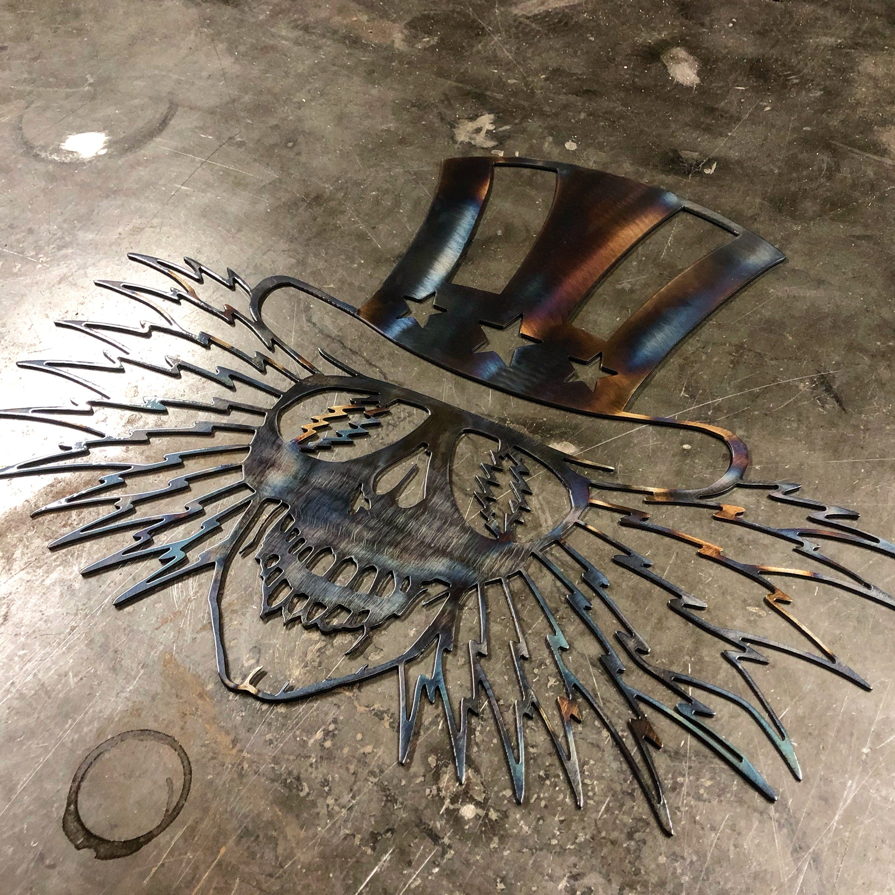 Metal Grateful Dead Uncle Sam, Dead Head, Metal Wall Art, Dead Head Art ...