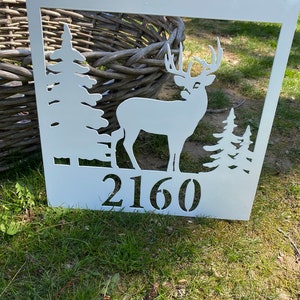 Buck House Number Sign | Cabin Sign | Woods | Rustic | Metal Address ...