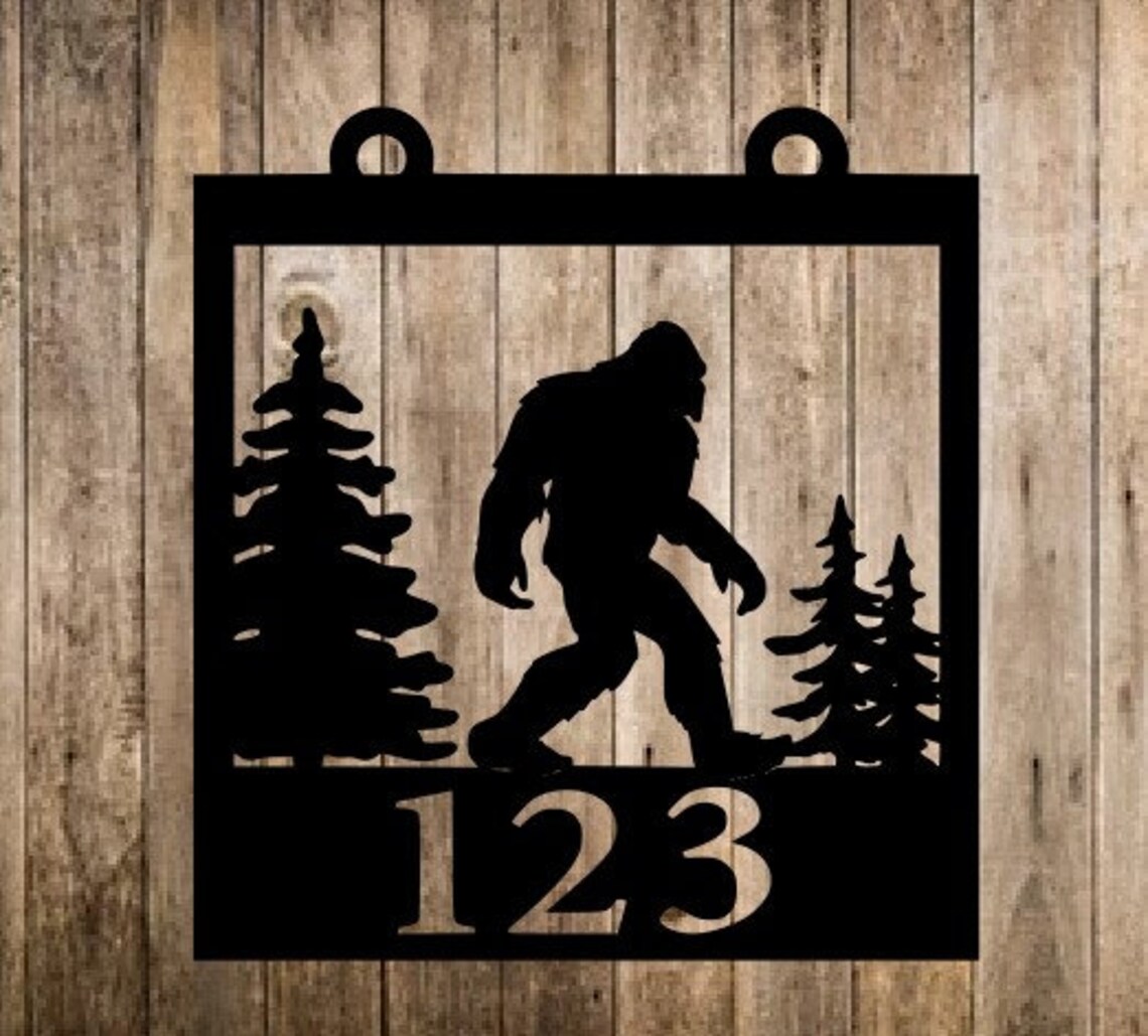 Big Foot House Number Sign | Metal House Number Sign | Bigfoot ...