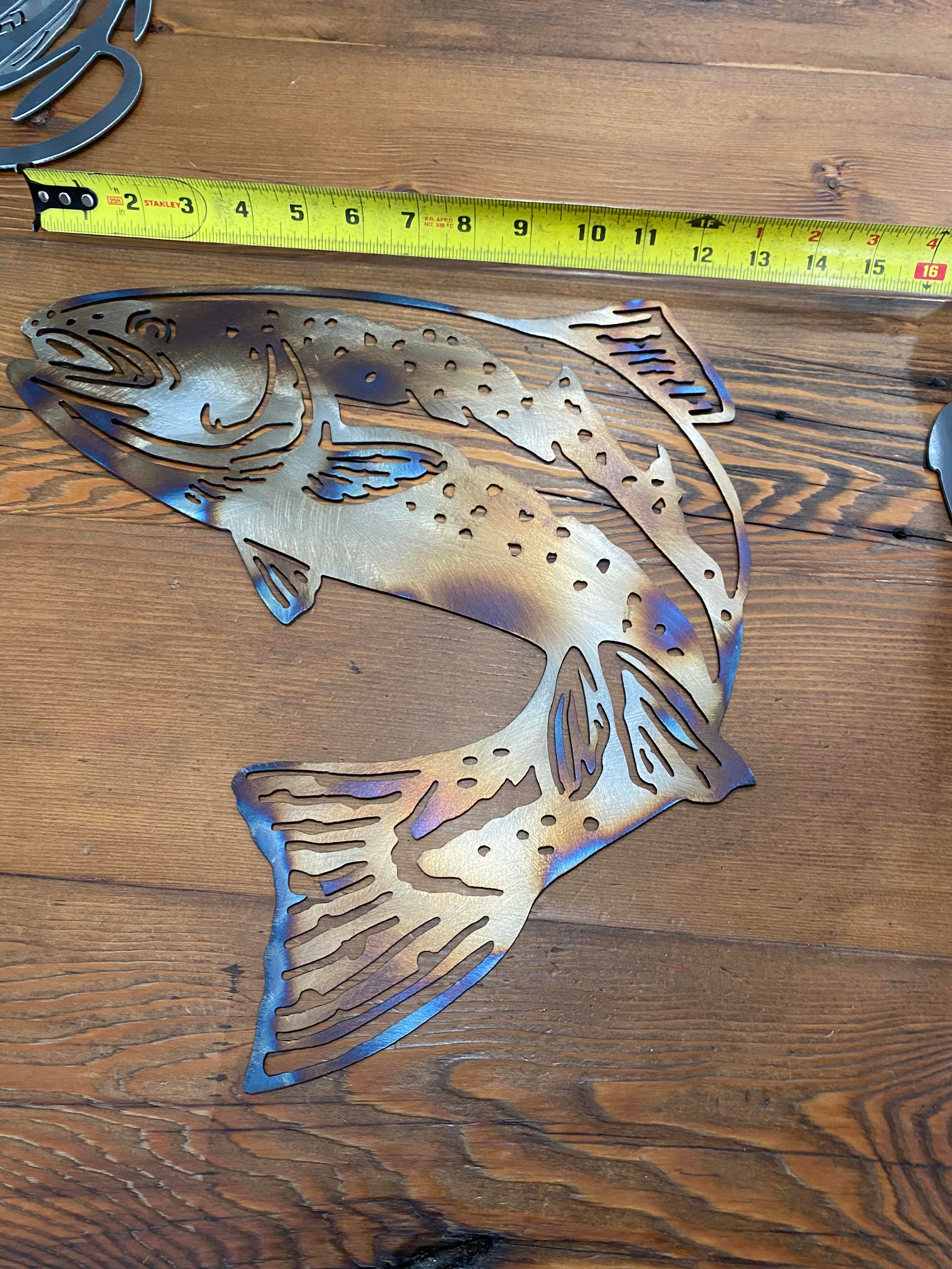 Metal Trout Wall Art Cabin Decor Rustic Industrial - Etsy