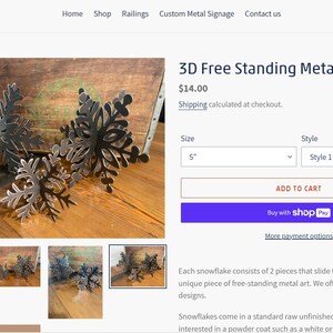 Metal Snowflakes, 3d Snowflake, Holiday Decor, Metal Christmas Decor ...