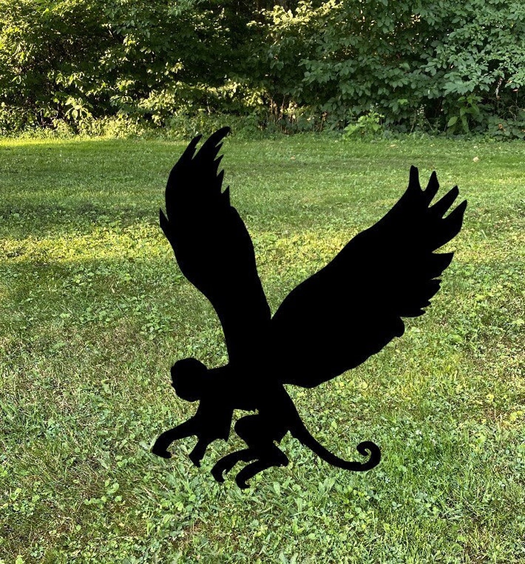 Flying Monkey, Metal Yard Stake Halloween Decor, Yard Stakes, Spooky ...