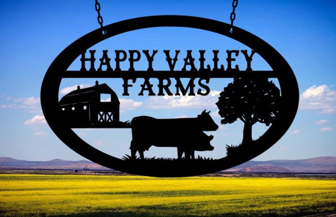 Metal Farm Sign, Oval Sign, Ranch Sign, Yard, House Number, Address ...