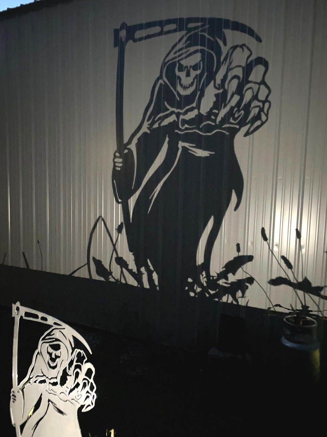 Halloween Skeleton Shadow Caster | Grim Reaper | Spooky Halloween Decor ...