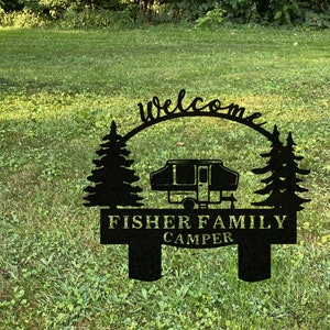 Campsite Yard Stake, Camper Sign, Metal Camp Sign, Rv, Campground ...