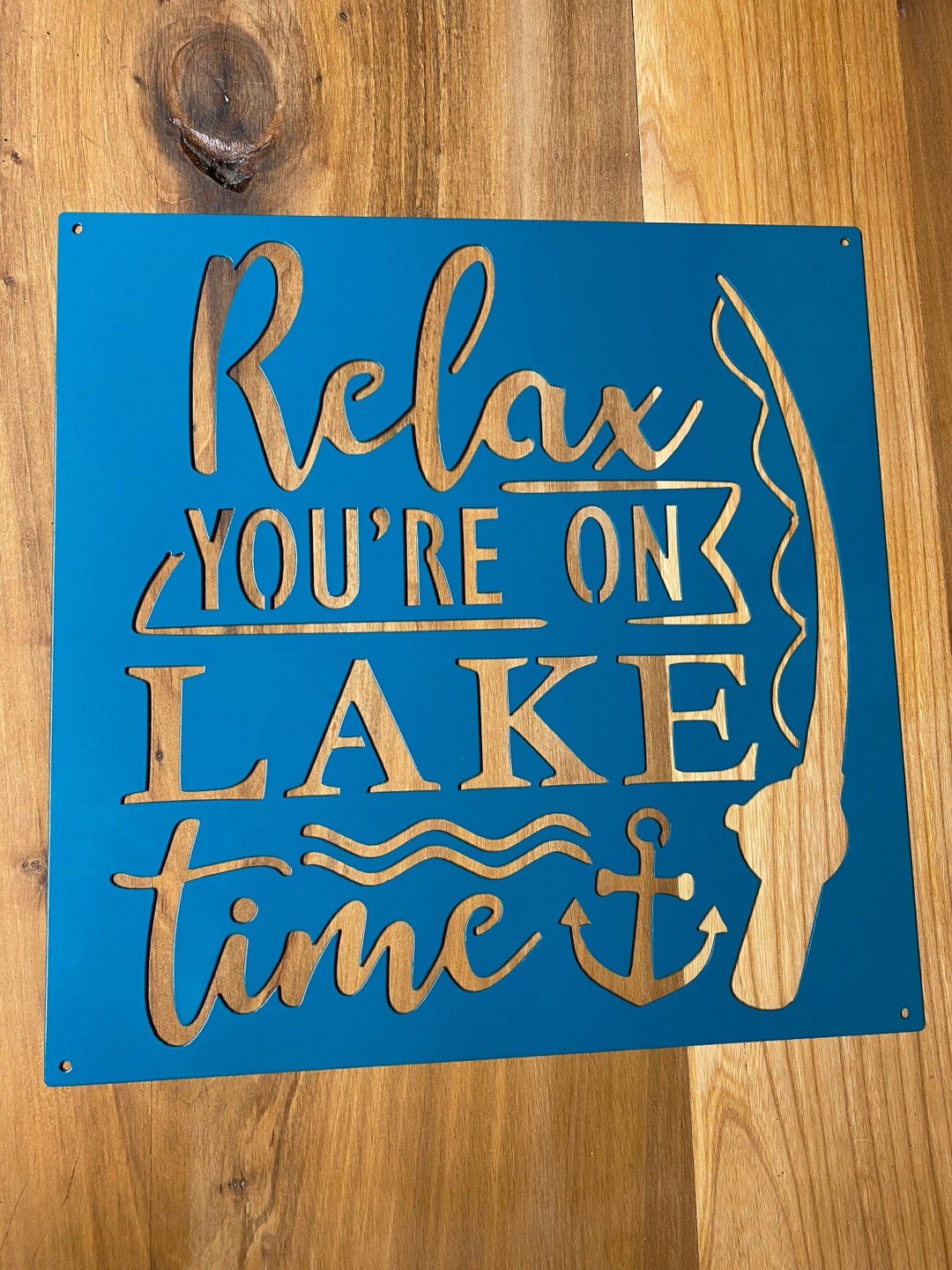 Lake Time Metal Wall Art Sign, Indoor Outdoor Sign, Mother’s Day, Lake ...