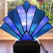 Art Deco Style Stained Glass Fan Lamp Tiffany Table Lamp - Etsy
