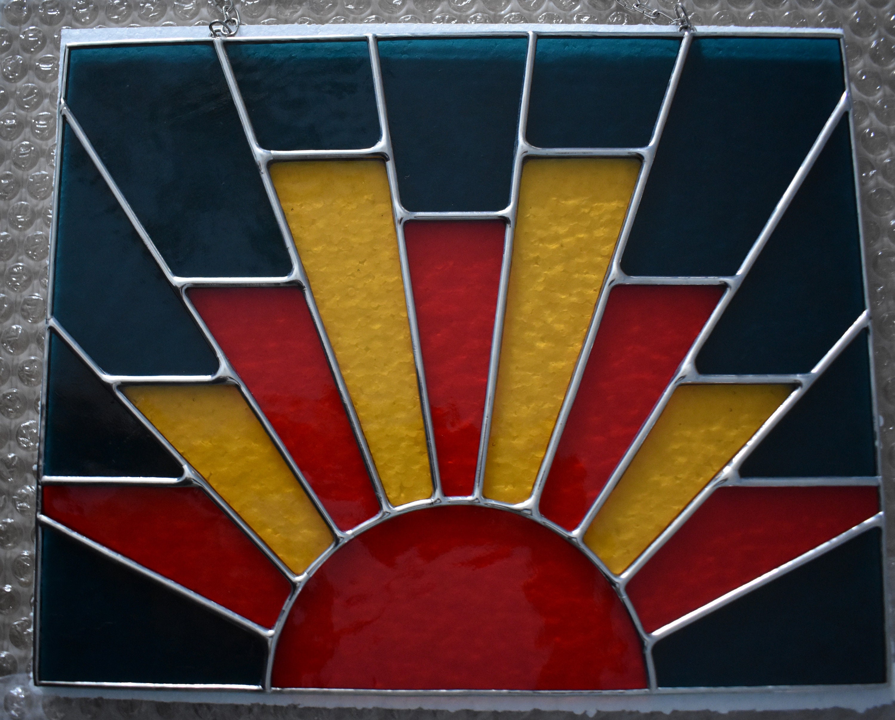Art Deco Style Stained Glass Sunrise / Sunburst Panel / - Etsy UK