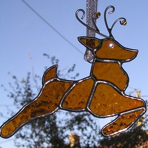 Stained Glass Reindeer Christmas Tree Decoration, Stained Glass ...