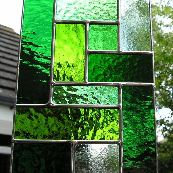 Stained Glass Panel Geometric - Etsy