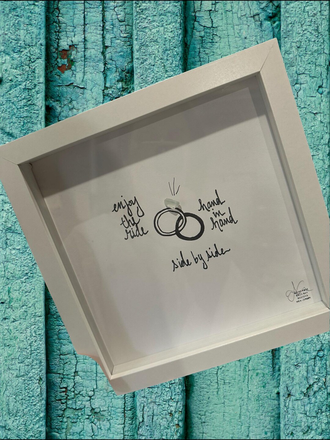 Wedding Rings Sea Glass Art - Etsy