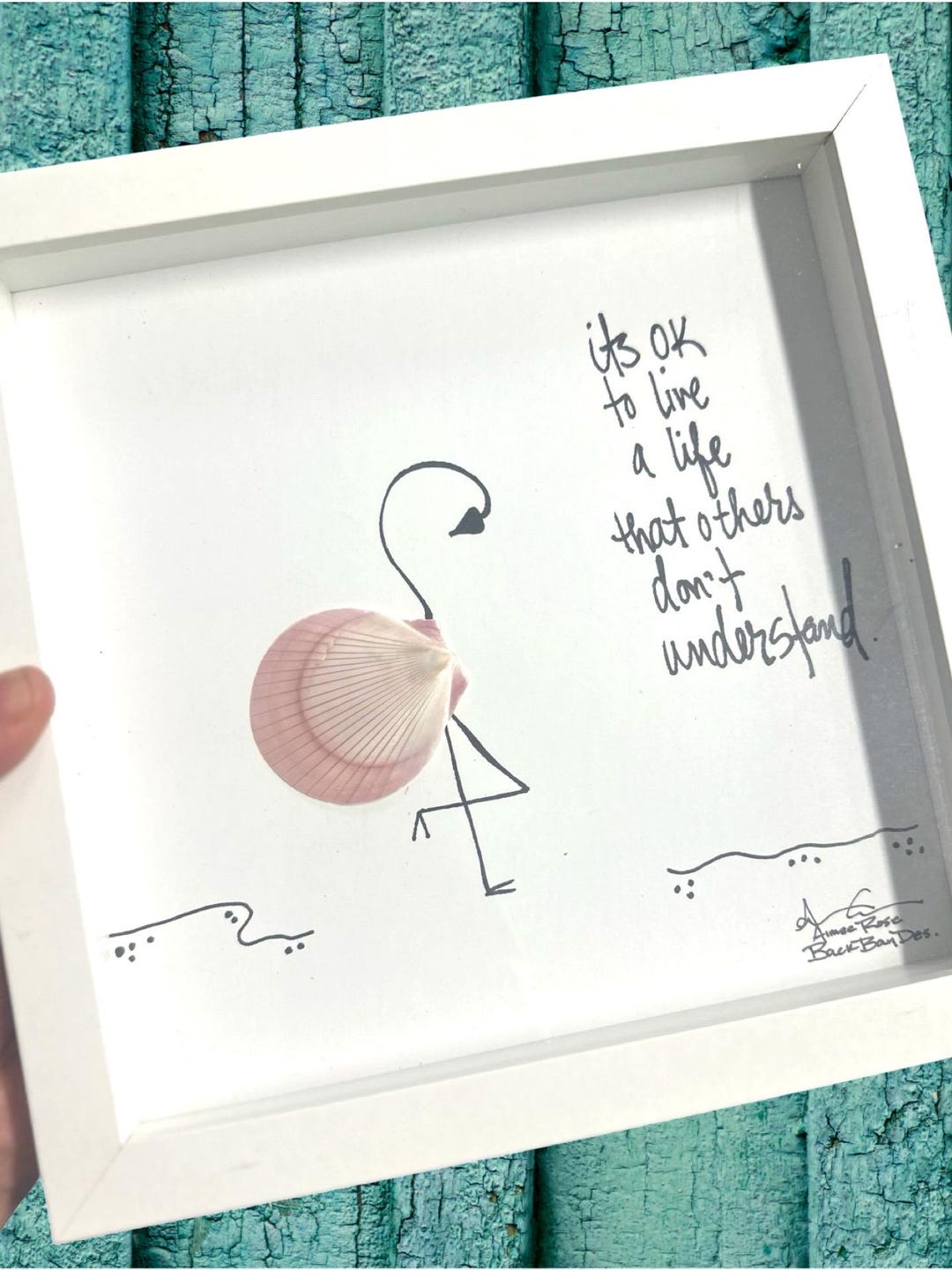 OK Flamingo Seaglass Art - Etsy