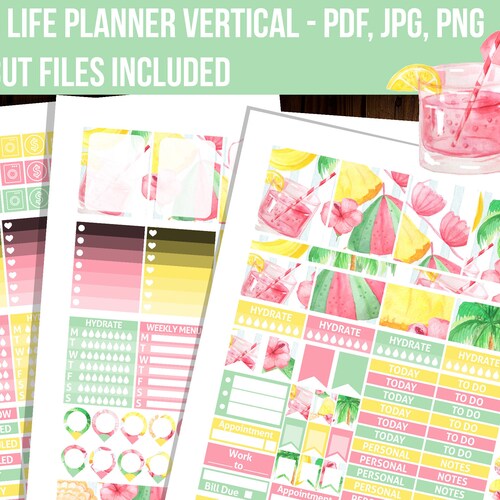 Pastel Rainbow Printable Planner Weekly Kit Erin Condren - Etsy