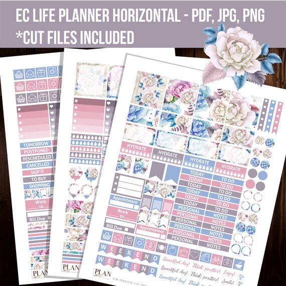 Watercolor Stickers Printable Planner Stickers Weekly Kit | Etsy