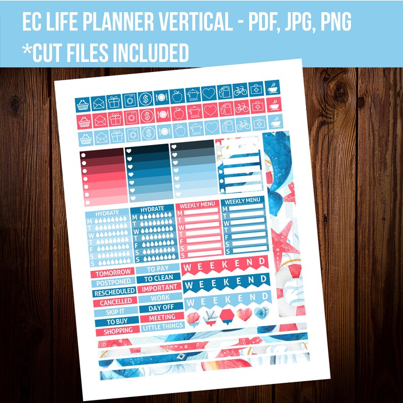 Holiday Erin Condren Planner Stickers Printable Weekly Kit Watercolor ...