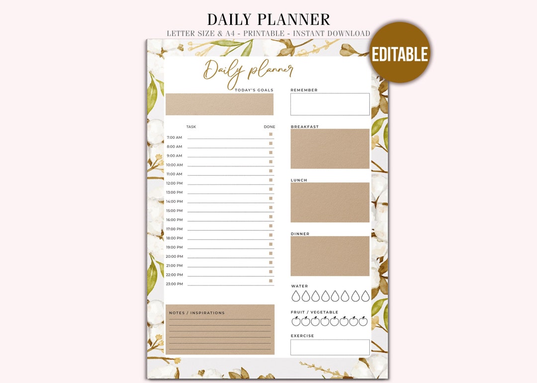 Daily to Do List Daily Schedule Productivity Planner Daily - Etsy