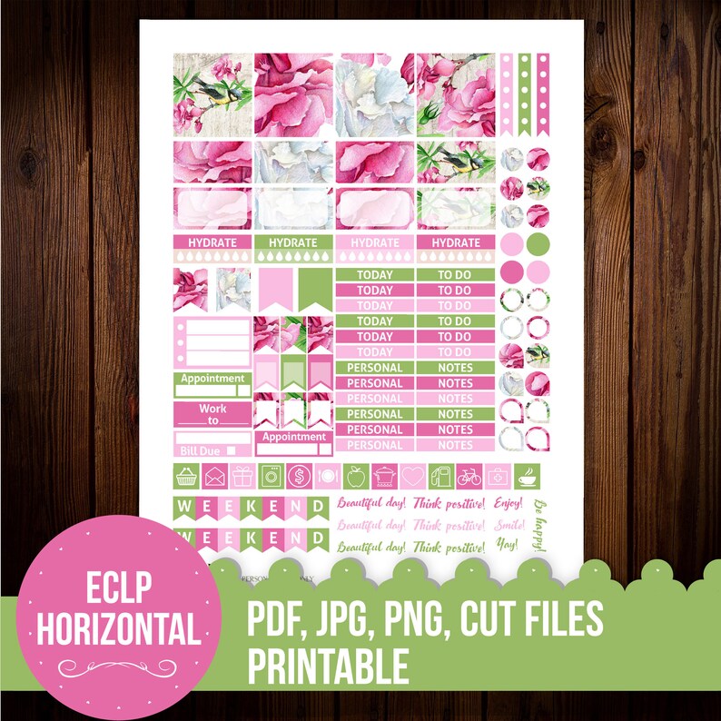 Printable Erin Condren Planner Stickers Oleander Floral - Etsy