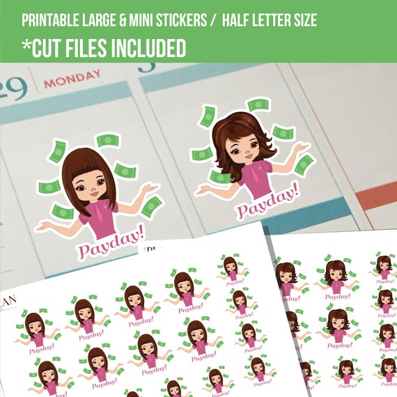 Payday planner stickers Payday stickers Printable Erin | Etsy