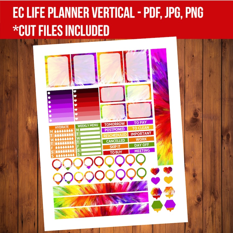 Rainbow Planner Stickers Printable Stickers Weekly Sticker - Etsy