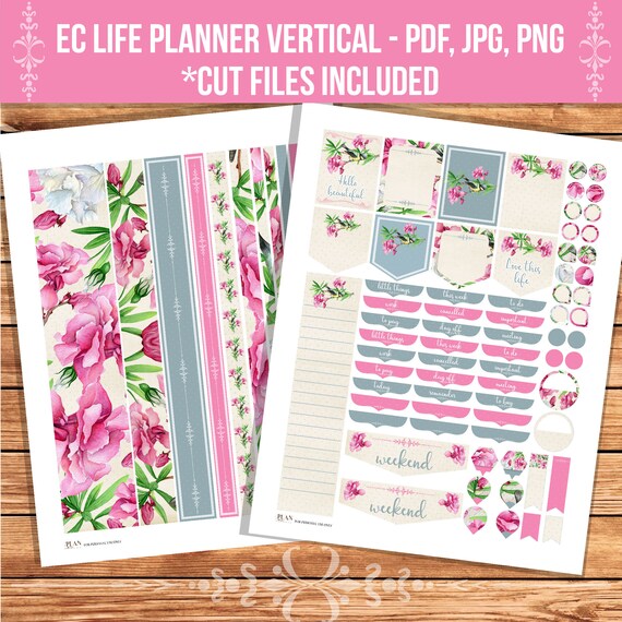 Watercolor stickers Printable planner stickers Erin Condren | Etsy